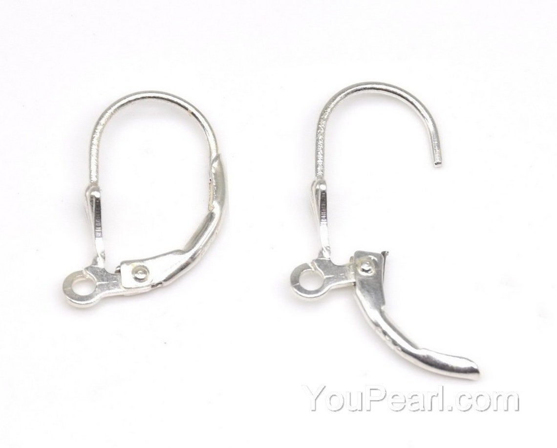 925 Sterling Silver Ear Hook With Loop, Lever Back Earrings Hooks, Euro ...