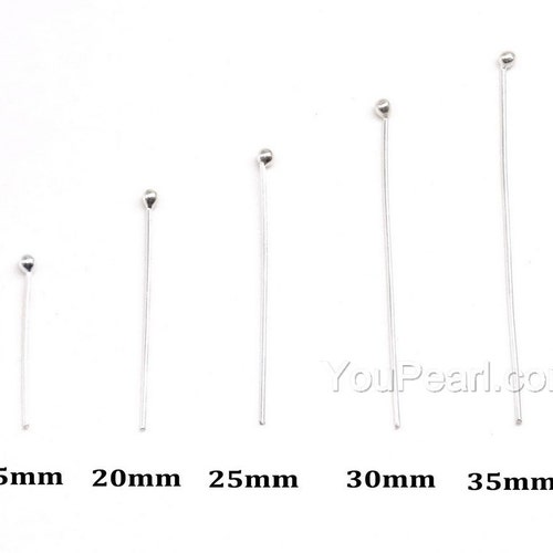 925 Sterling Silver Head Pin Long Flat Head Pins Silver - Etsy