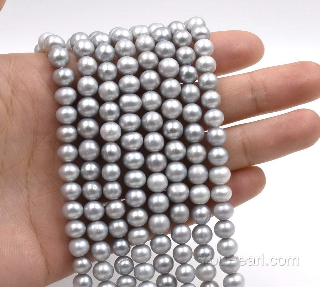 Gray Pearls Near Round Loose Pearl Beads 6-7mm Freshwater - Etsy