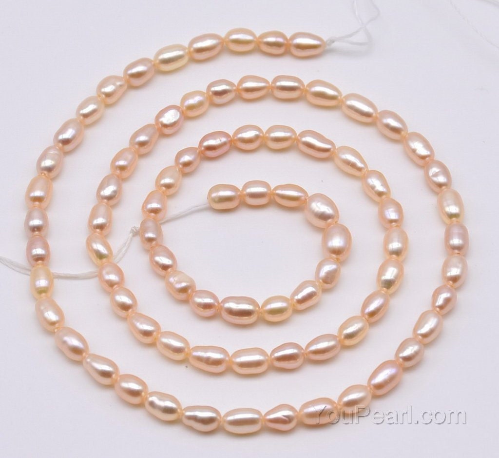 3-3.5mm Pearl Seed Beads Natural Pink Color Small Rice - Etsy