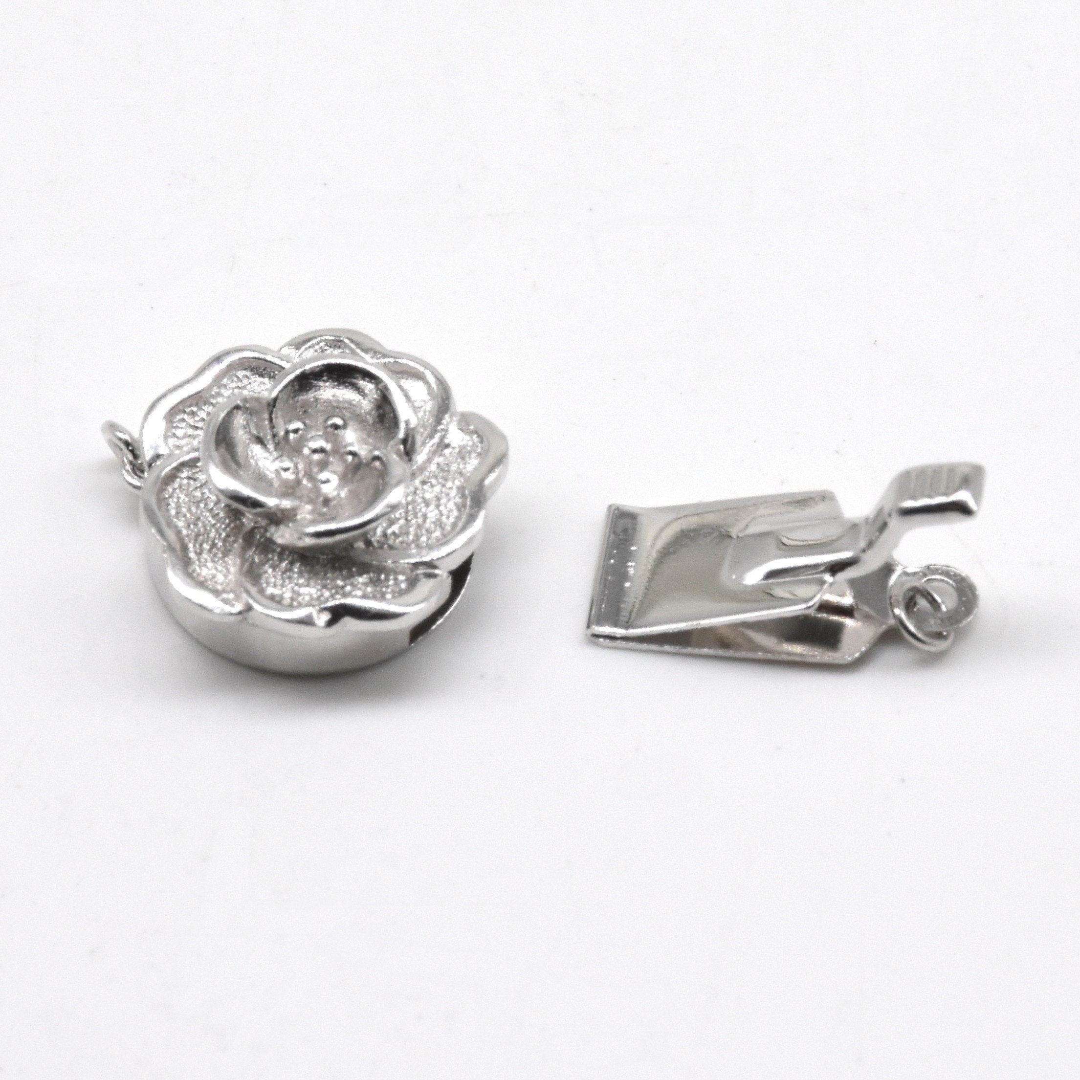 Large Flower Box Clasps Solid 925 Sterling Silver Findings | Etsy