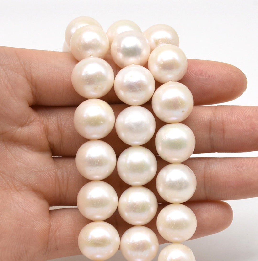 Large Pearl 12-13mm Near Round White Freshwater Pearl Natural - Etsy
