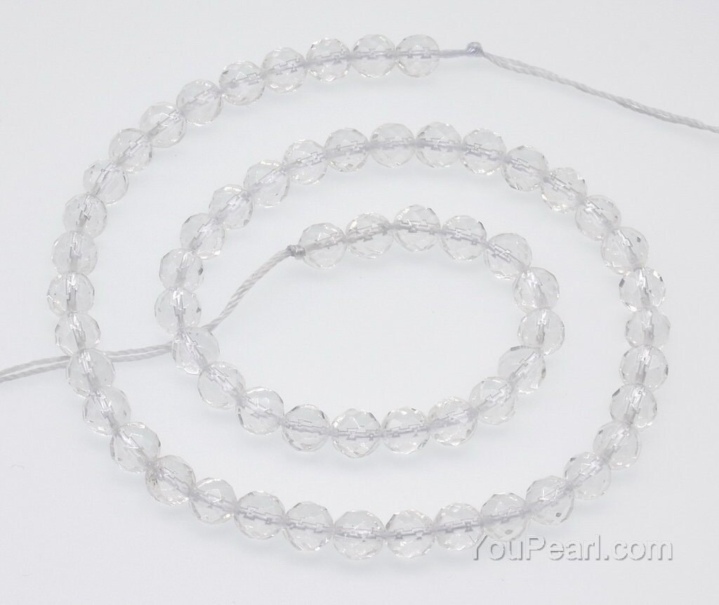 Crystal Quartz Beads, 4mm 6mm 8mm 10mm Round Faceted, Gem Stone Beads ...