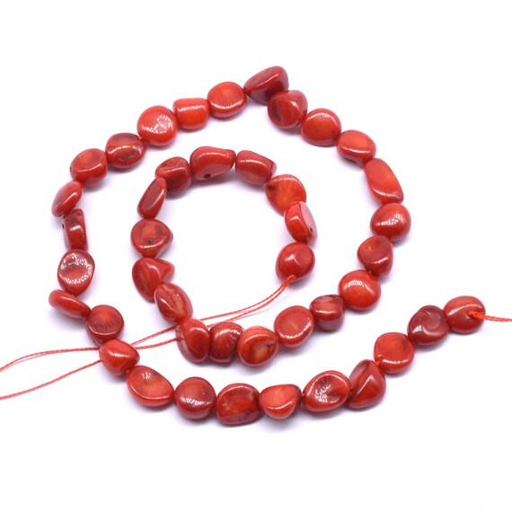 Red Coral Beads 8 10mm Nugget Natural Gemstone Beads A Grade Coral Stone Beads Loose Gem Stone Strand Beading Jewelry Supplies CRL3060 Etsy UK