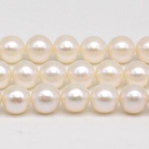 White Round Pearl, 8-9mm Natural Real Pearls, Fresh Water Pearl Strands ...