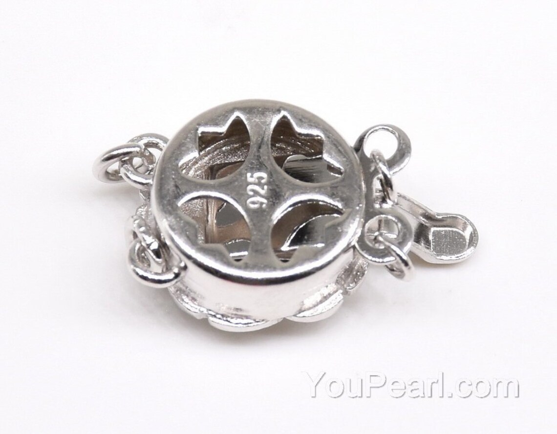 Sterling silver clasp large flower clasp box clasp double | Etsy