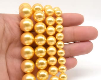 Graduated 8-16mm Golden Southsea Shell Pearls on Loose Strands - Etsy