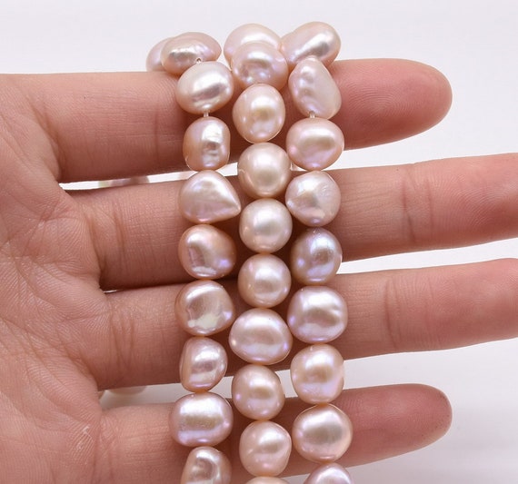 9 10mm Plump Pearls Natural Pink Baroque Nugget Pearls Can Be Drilled Large Hole Pearls Genuine Fresh Water Pearl Wholesale FN650 XS Etsy