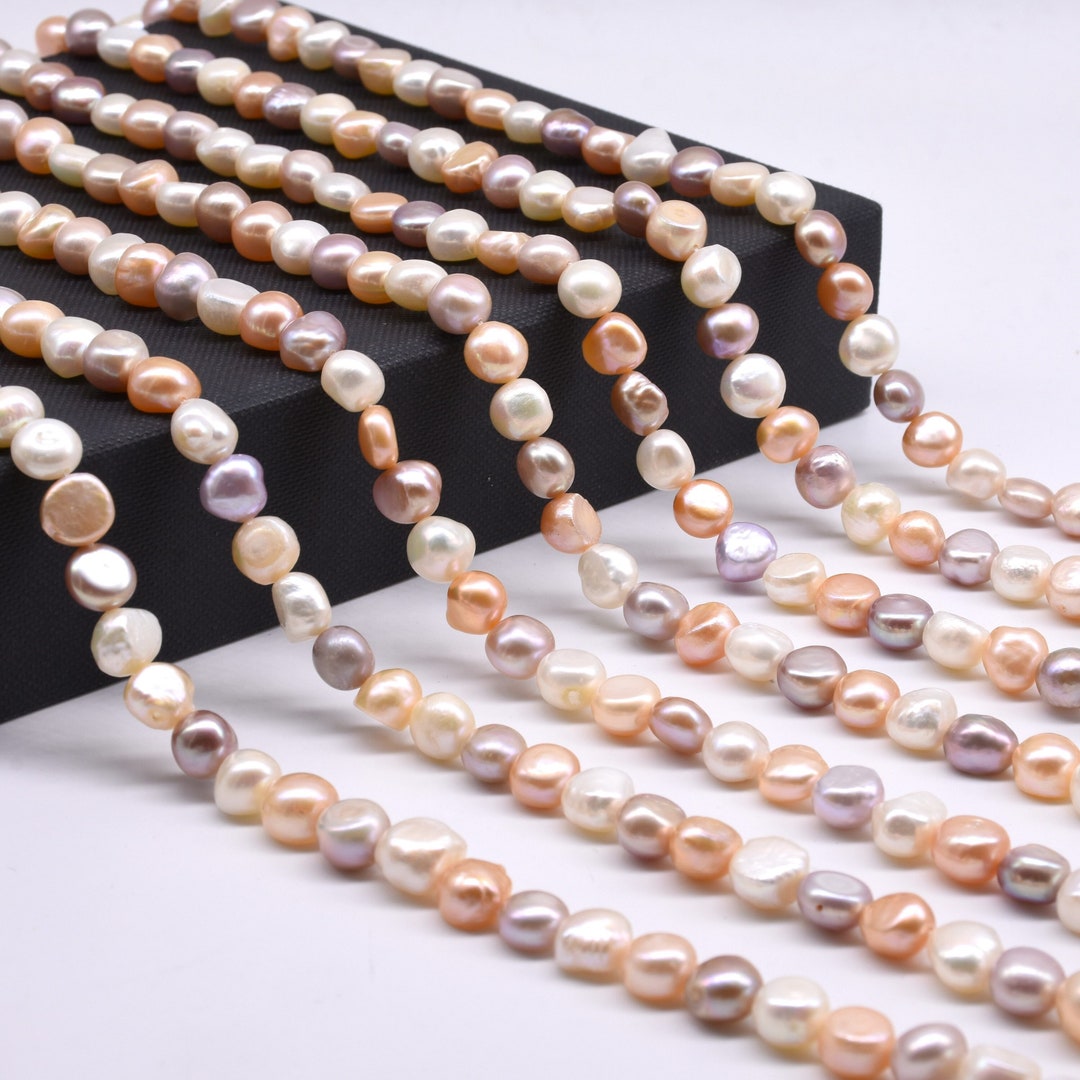 9-10mm Plump Pearls, Natural Multicolor Baroque Nugget Pearls, Colorful ...