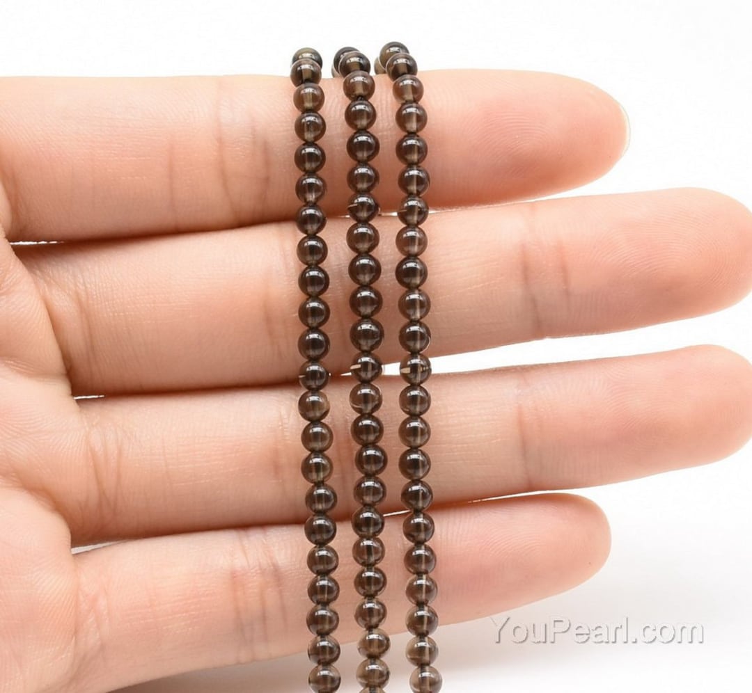 Smoky Quartz Beads, 3mm 4mm 6mm 8mm 10mm 12mm Round Brown Smoky Quartz ...