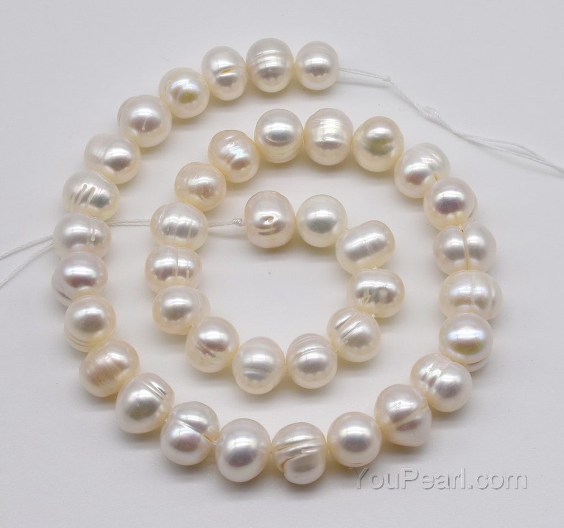Big Hole Pearls, Natural Potato Fresh Water Pearl, 10-11mm Lavender ...