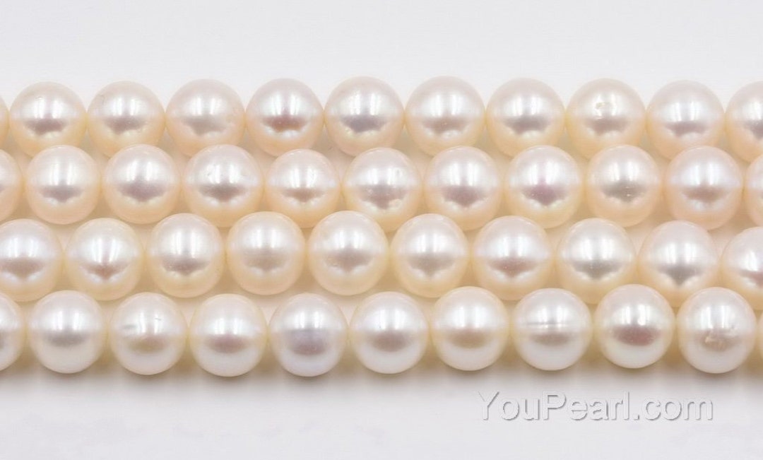 10-11mm off Round Pearls, Real Fresh Water Pearls, White Big Fine Pearl ...