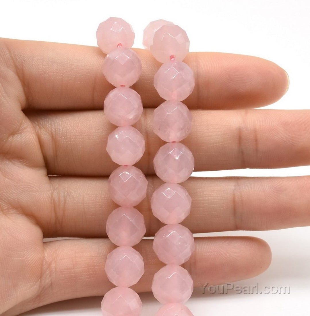 Faceted Rose Quartz Beads, 3mm 4mm 6mm 8mm 10mm A Grade Pink Gemstone ...