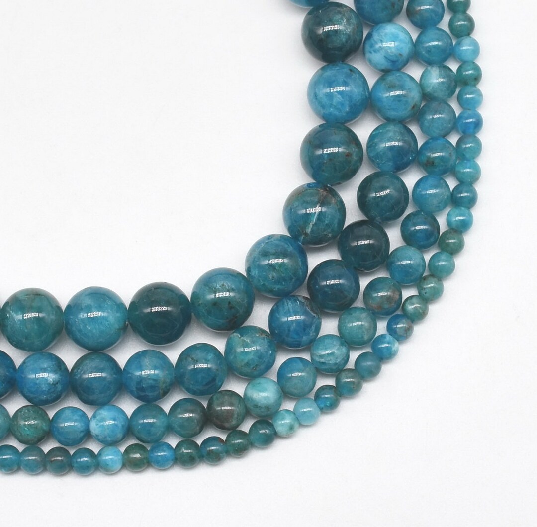 Apatite Beads, 4mm 6mm 8mm 10mm Blue Round Beads, Grade A Natural ...