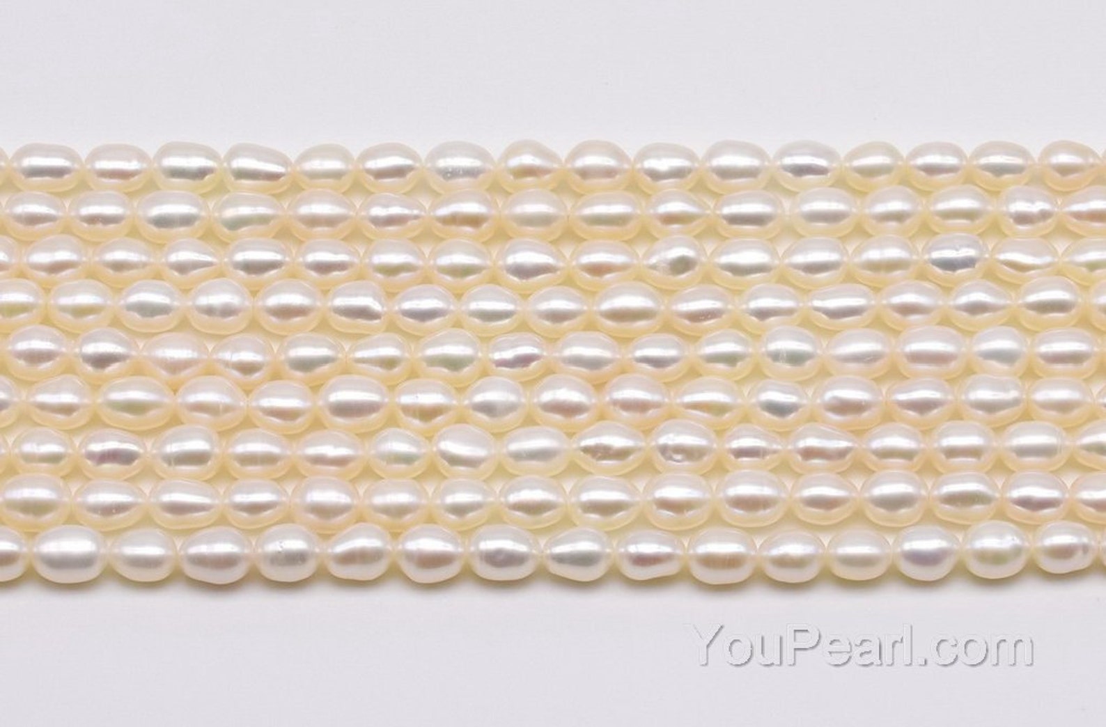 4-4.5mm White Rice Freshwater Pearl Loose Pearl Strand, Small Pearls ...