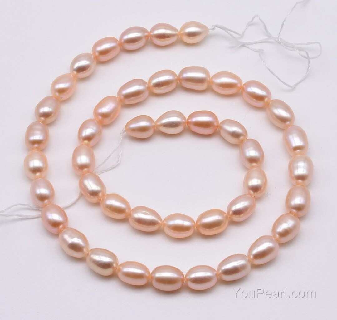 Peach Pearl, 6-7mm Rice Pearl, Fresh Water Pearl, Natural Pinkish Color ...