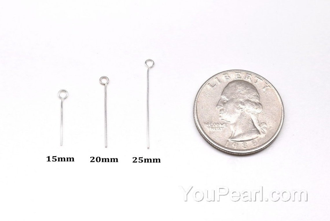Sterling 925 Silver Eye Pins, Long Eyepins, Silver Pin Heads, Silver ...
