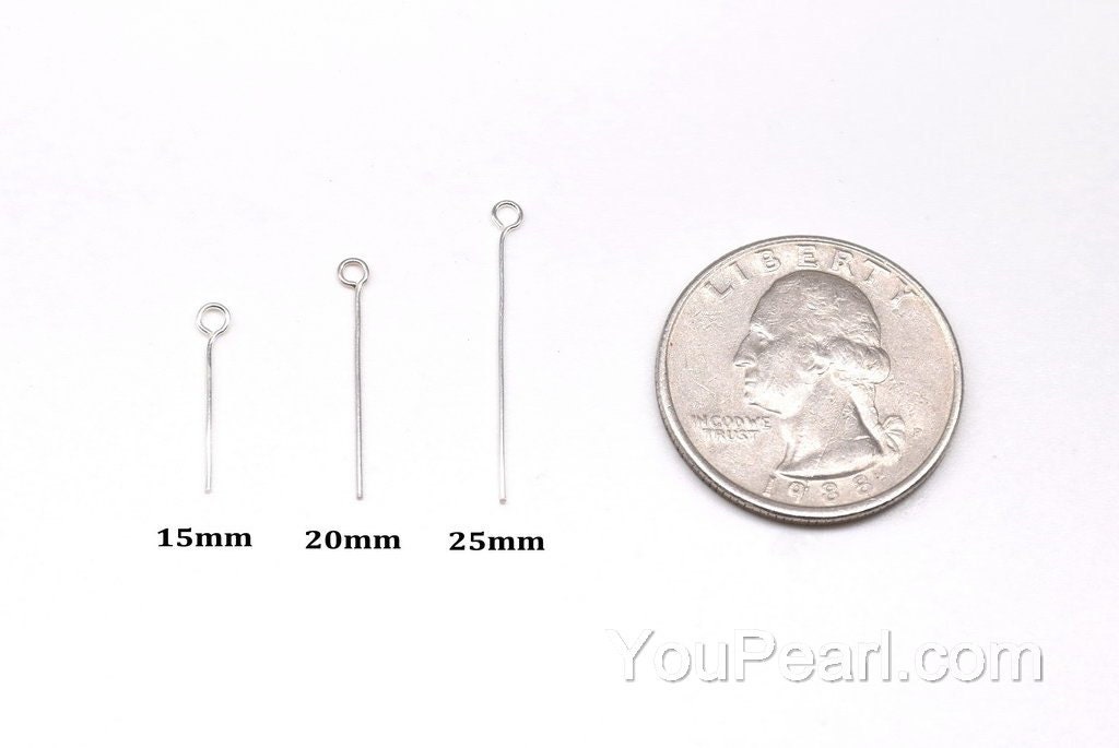 Sterling 925 Silver Eye Pins Long Eyepins Silver Pin Heads - Etsy