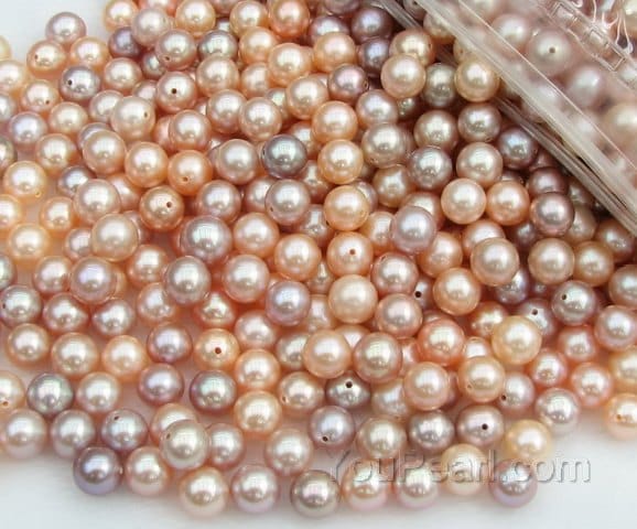 AA 6-6.5mm round pearls multicolour pink lavender round | Etsy