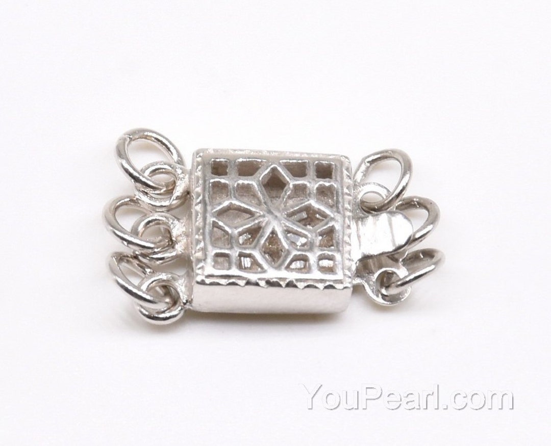 Triple Strand Clasps, 925 Sterling Silver Findings, Filigree Box Clasp ...