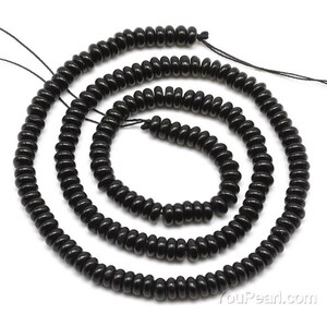 Black Onyx Rondelle Beads, 2x4mm 4x6mm 4x8mm Black Agate Beads, Natural ...