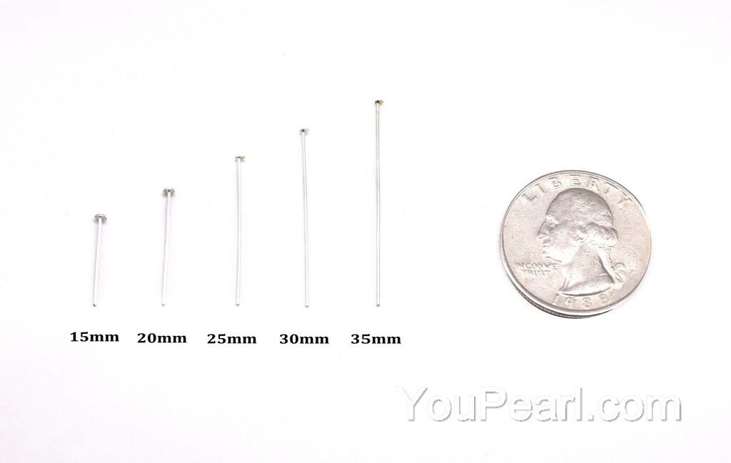925 Sterling Silver Head Pin Long Flat Head Pins Silver - Etsy