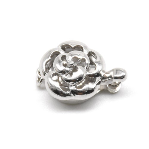 Large Flower Box Clasps Solid 925 Sterling Silver Findings | Etsy