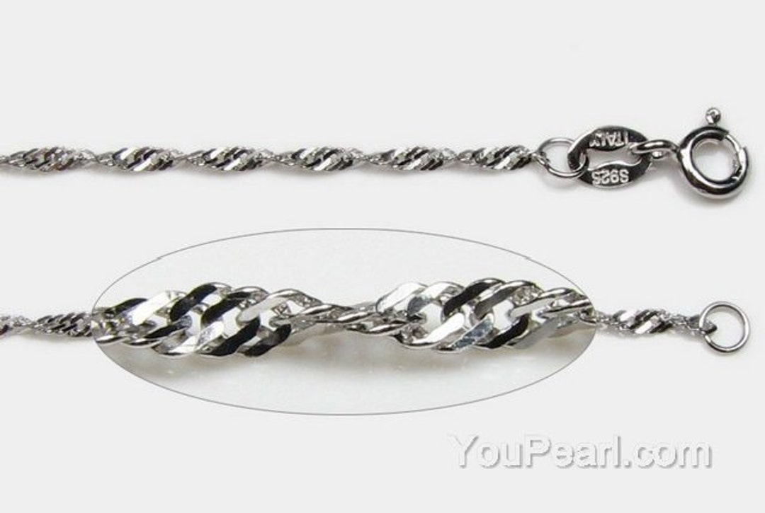 925 Sterling Silver Chain, Sterling Wave Shape Chain, Twisted Chain ...