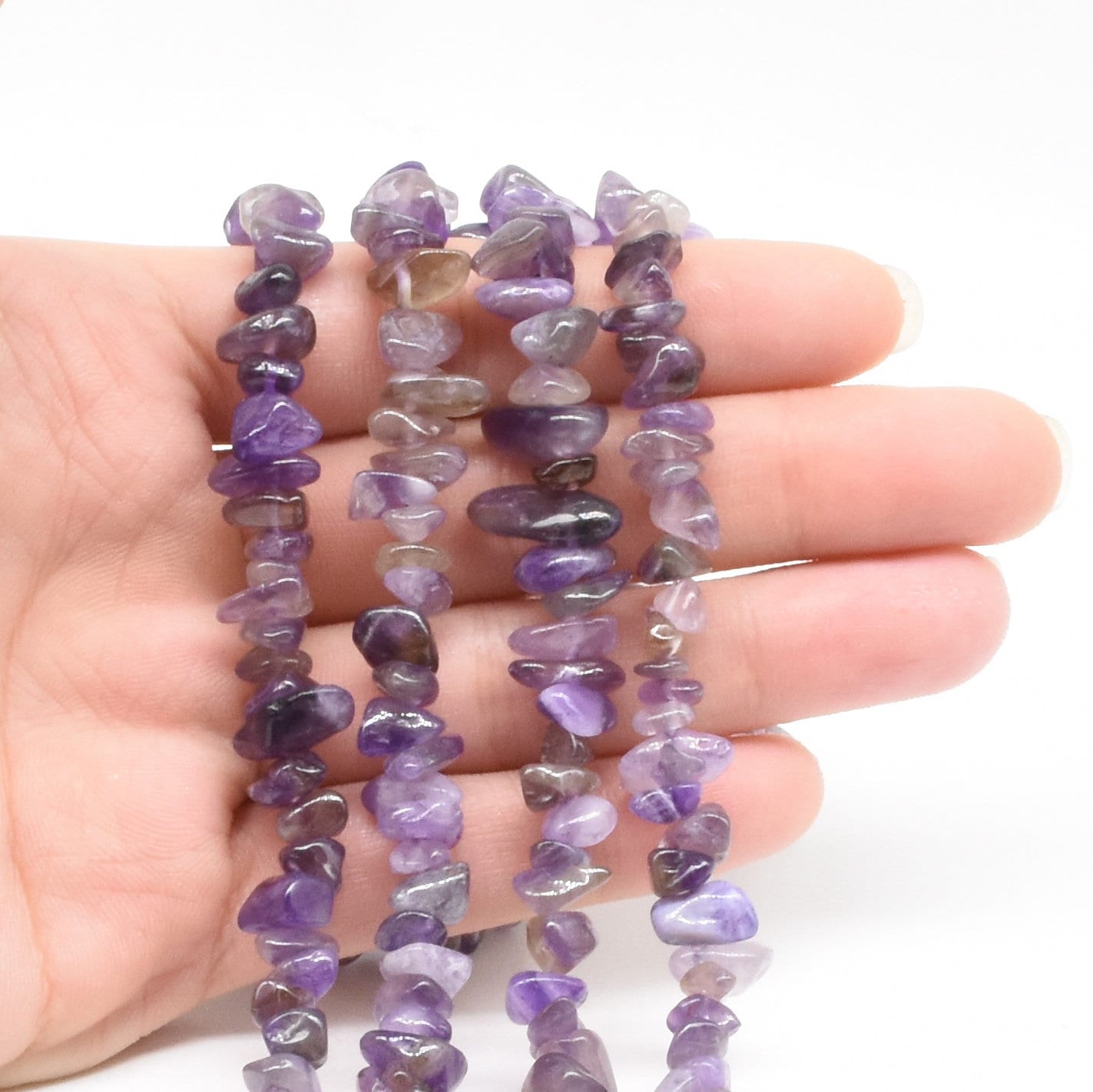 Amethyst chip beads 3-5mm 5-7mm chip natural gemstone | Etsy