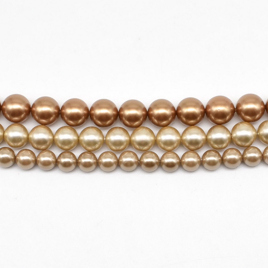 Bronze smooth round freshwater pearls-- 16 inches~~~6mm Gemstones ...