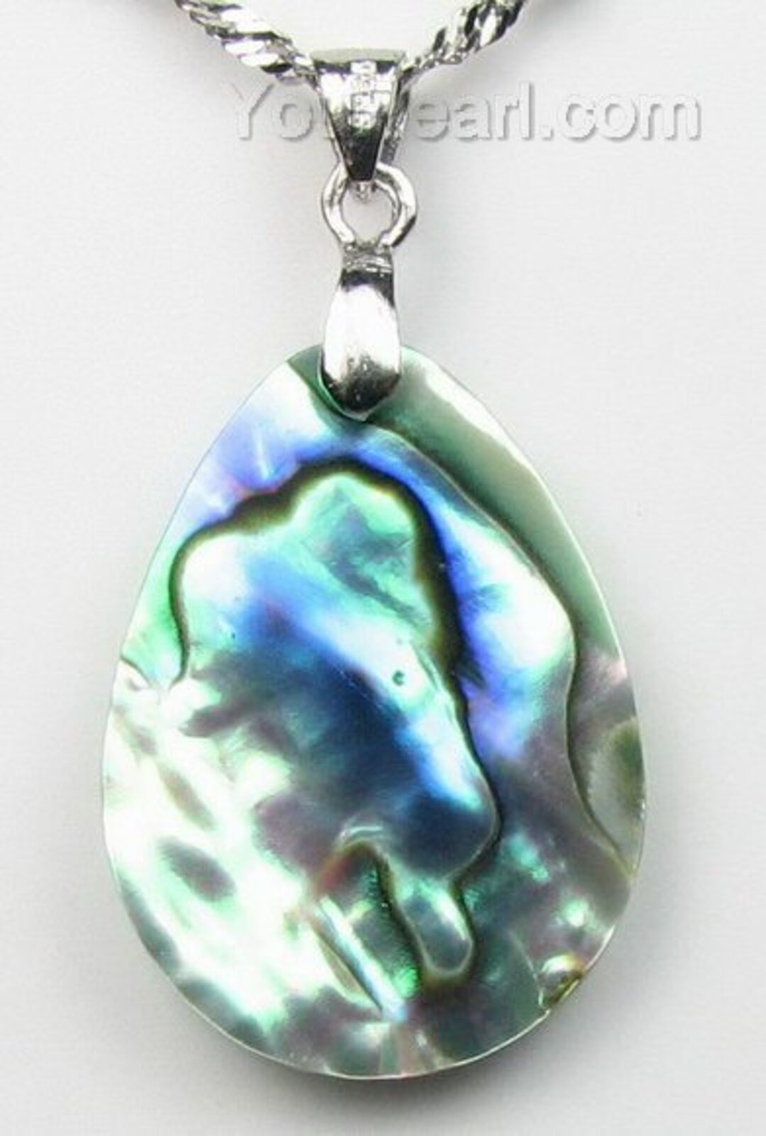 Abalone Shell Pendant, Teardrop Shell Pendant, Abalone Paua Necklace ...
