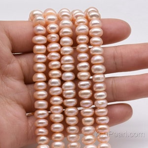 7-8mm Multicolor Button Pearls, Genuine Natural Colorful Freshwater ...