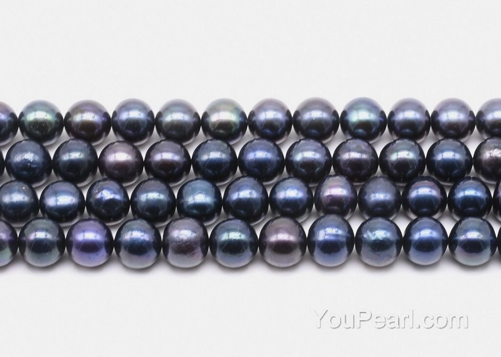 Black Pearl 9-10mm Genuine Fresh Water Pearls Dark Black - Etsy