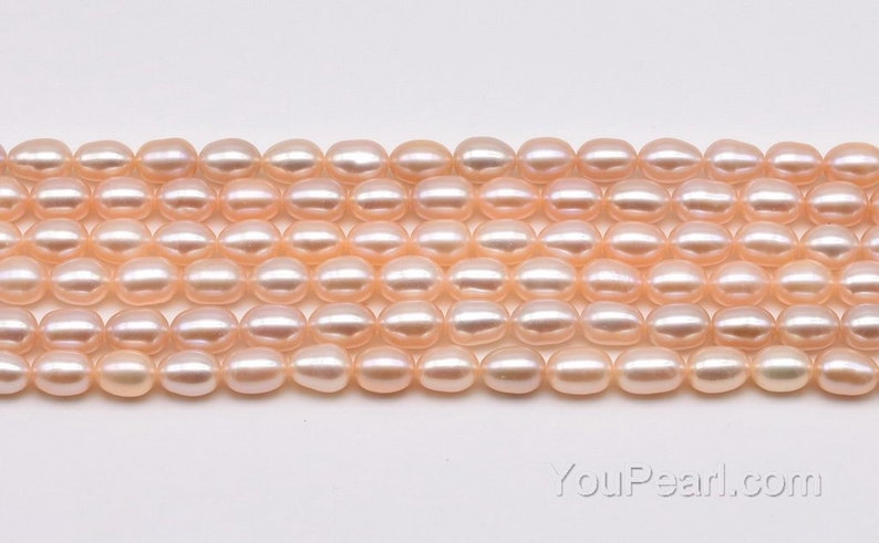 Peach Pearl 6-7mm Rice Pearl Fresh Water Pearl Natural - Etsy