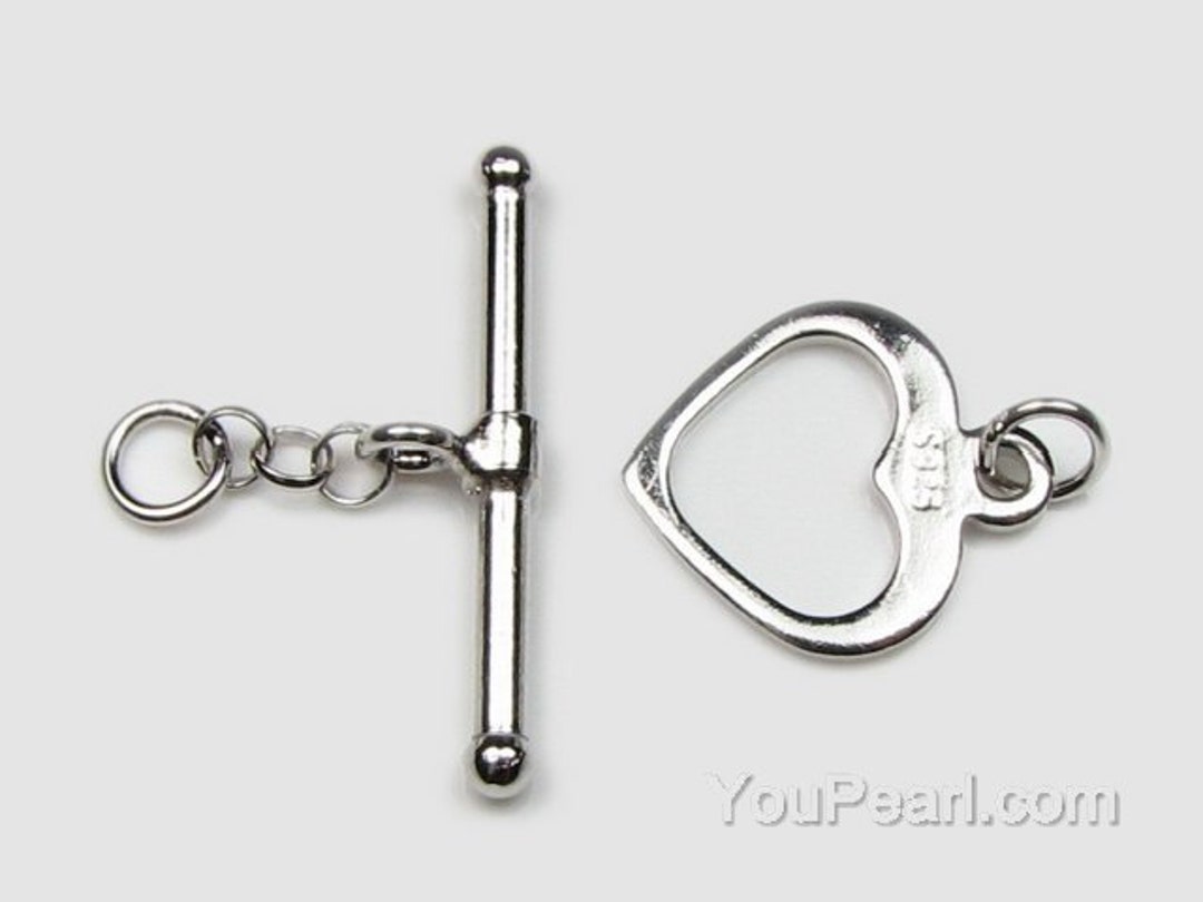 Heart Toggle Clasp, 925 Silver Bar Clasps, Sterling Toggle, Bracelet ...