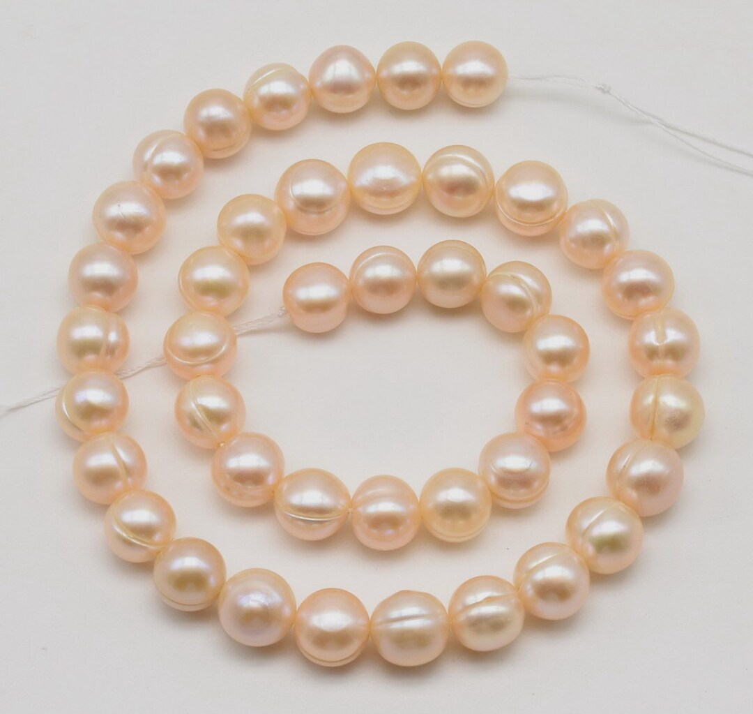 Natural Pink Pearls, 9-10mm Fresh Water Pearl Beads, Potato Circle ...