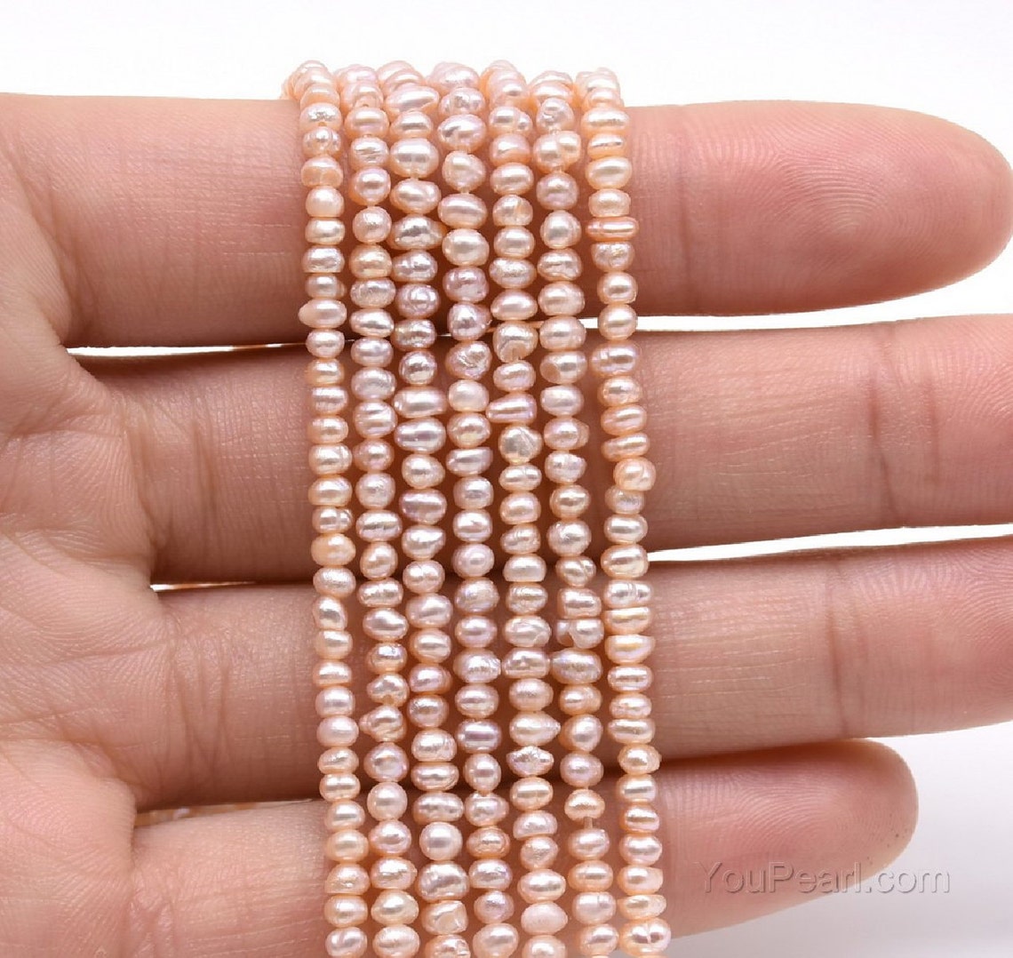 2.5-3mm Tiny Pearls, Natural Potato Freshwater Pearl Beads, Seed Pearl ...