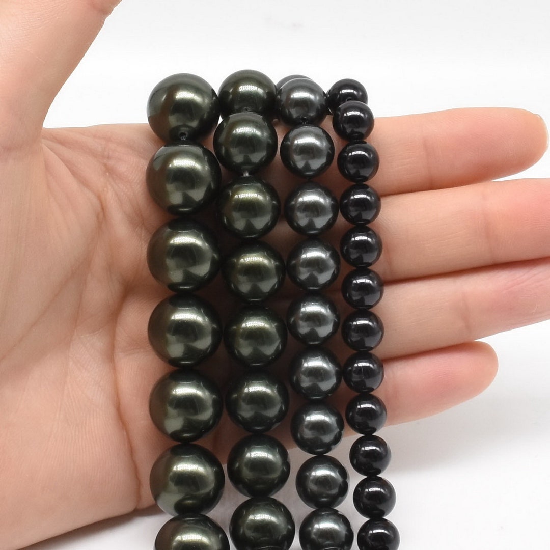 Peacock Black Shell Pearl, 6mm 8mm 10mm 12mm 14mm A Grade Round Shell ...