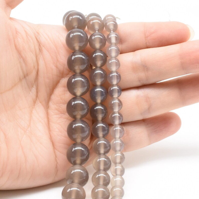 Gray Agate Bead 6mm 8mm 10mm Round Agate Beads Strand - Etsy