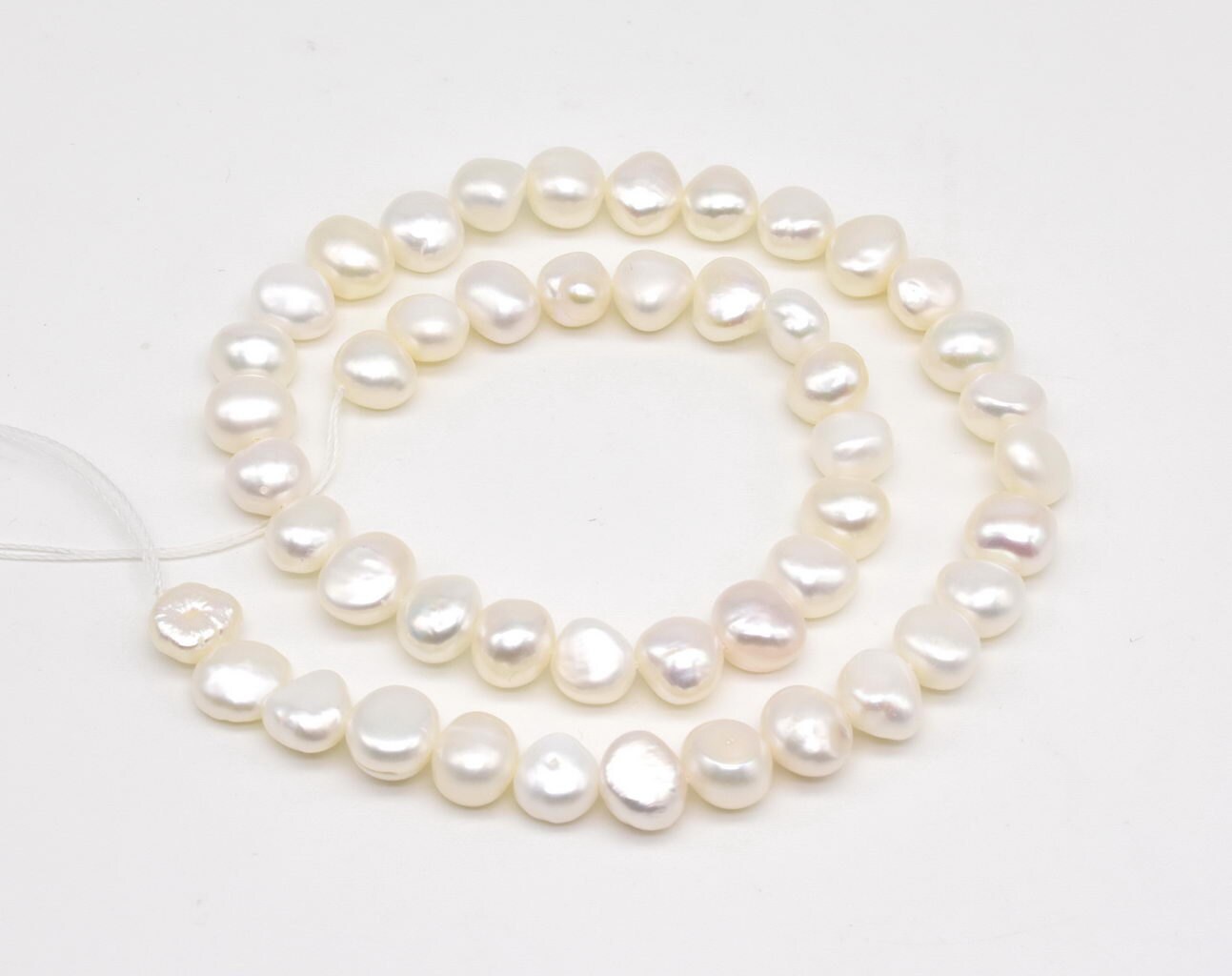 White Nugget Pearl Beads, 8-9mm Freshwater Pearls, Baroque Pearl Beads ...