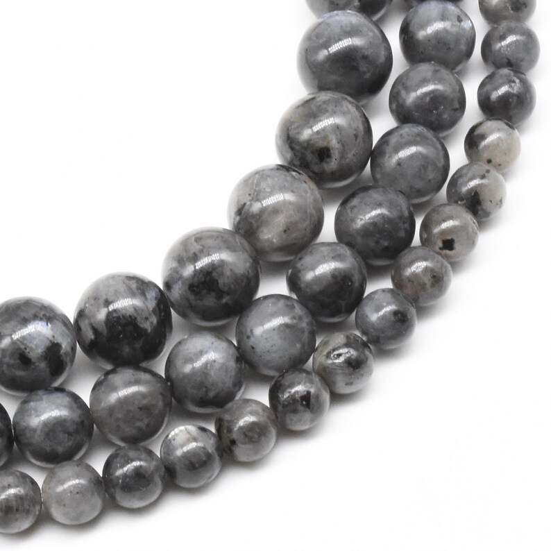 Black Labradorite Beads, 6mm 8mm 10mm Round Dark Gray Gemstone Beads ...