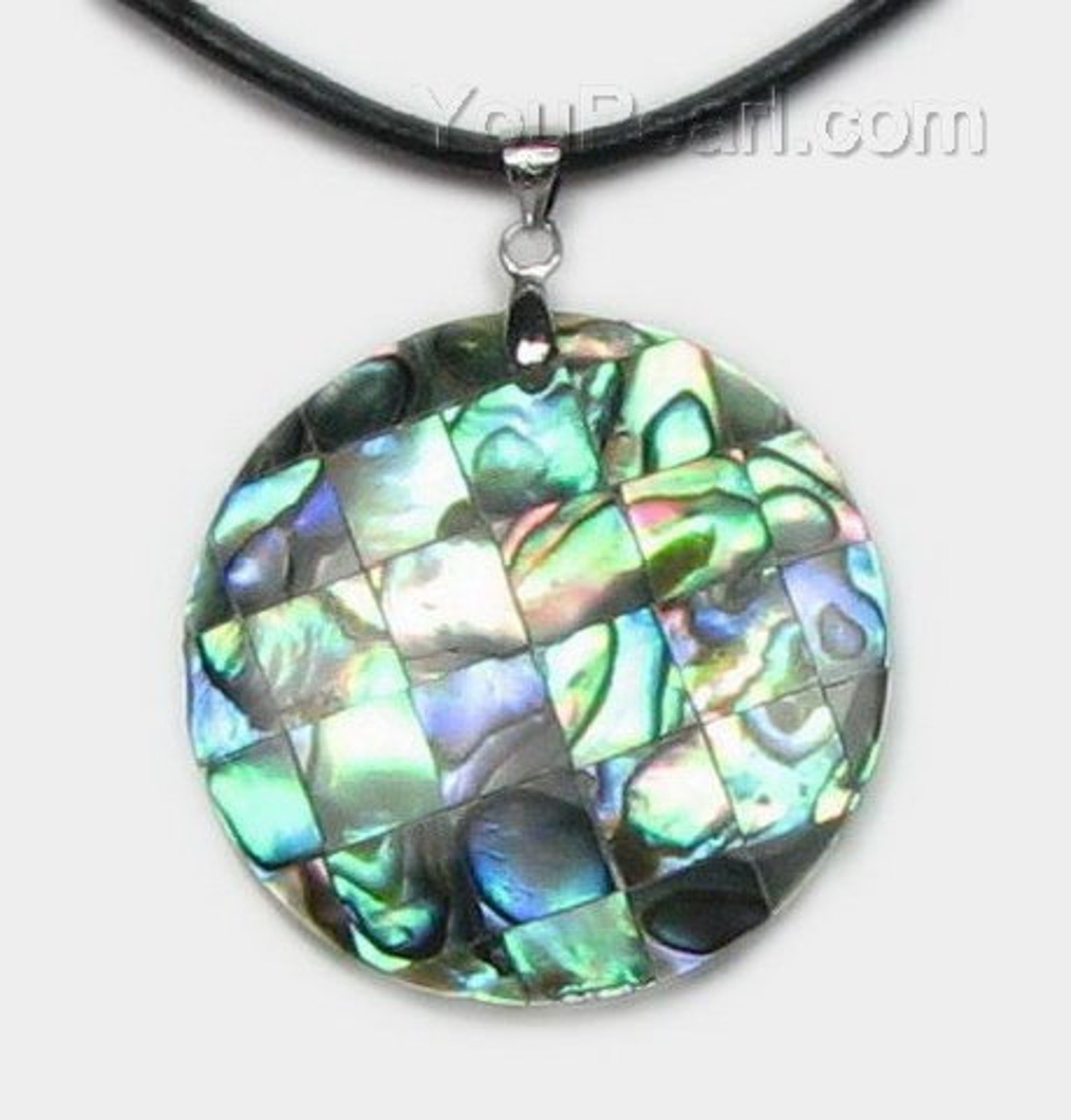 Mosaic Round Shell Pendant, Shell Charm Abalone Shell Pendant, Sea ...