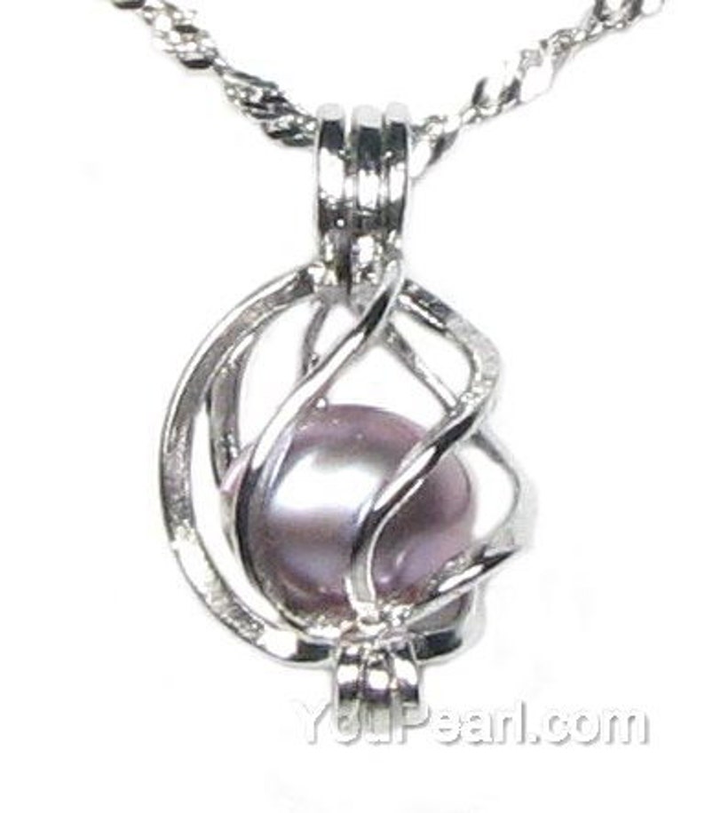 Wish Pearl Cage Pendant, 925 Sterling Silver Cage Freshwater Pearl ...