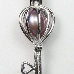 Love Pearl Cage Pendant, Freshwater Wish Pearl Cage Necklace, Key ...