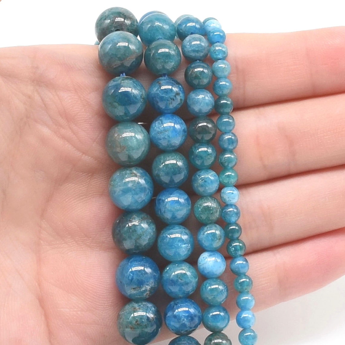 Apatite Beads, 4mm 6mm 8mm 10mm Blue Round Beads, Grade A Natural ...