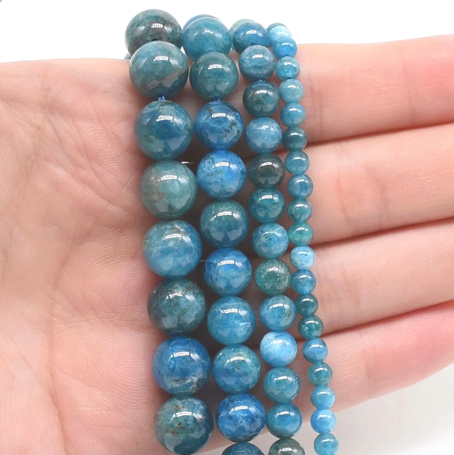 Apatite Beads, 4mm 6mm 8mm 10mm Blue Round Beads, Grade A Natural ...