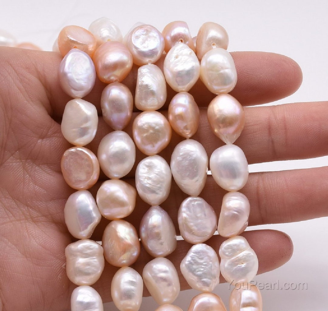 Multicolor Pearls, 10-11mm Baroque Nugget Freshwater Pearl Strand ...
