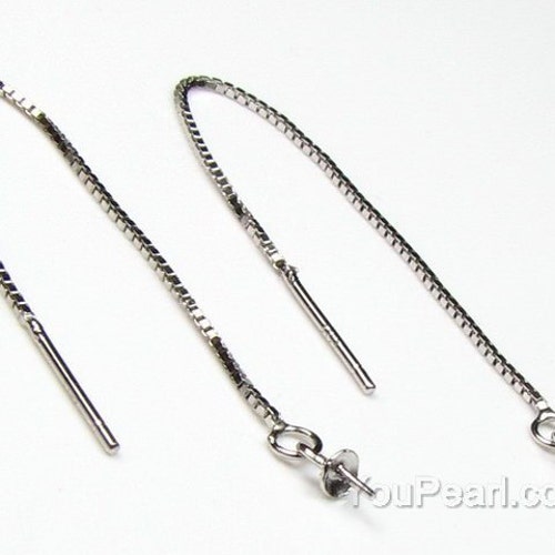 925 Sterling Silver Ear Thread With Closed Long Earrings - Etsy