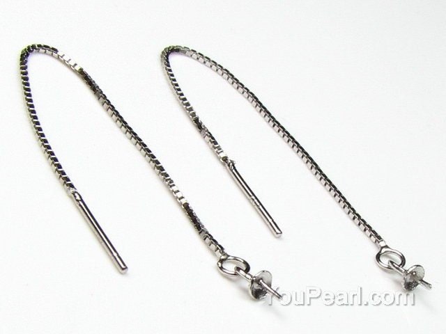 925 Sterling Silver Ear Thread With Closed, Long Earrings Thread, Pearl ...