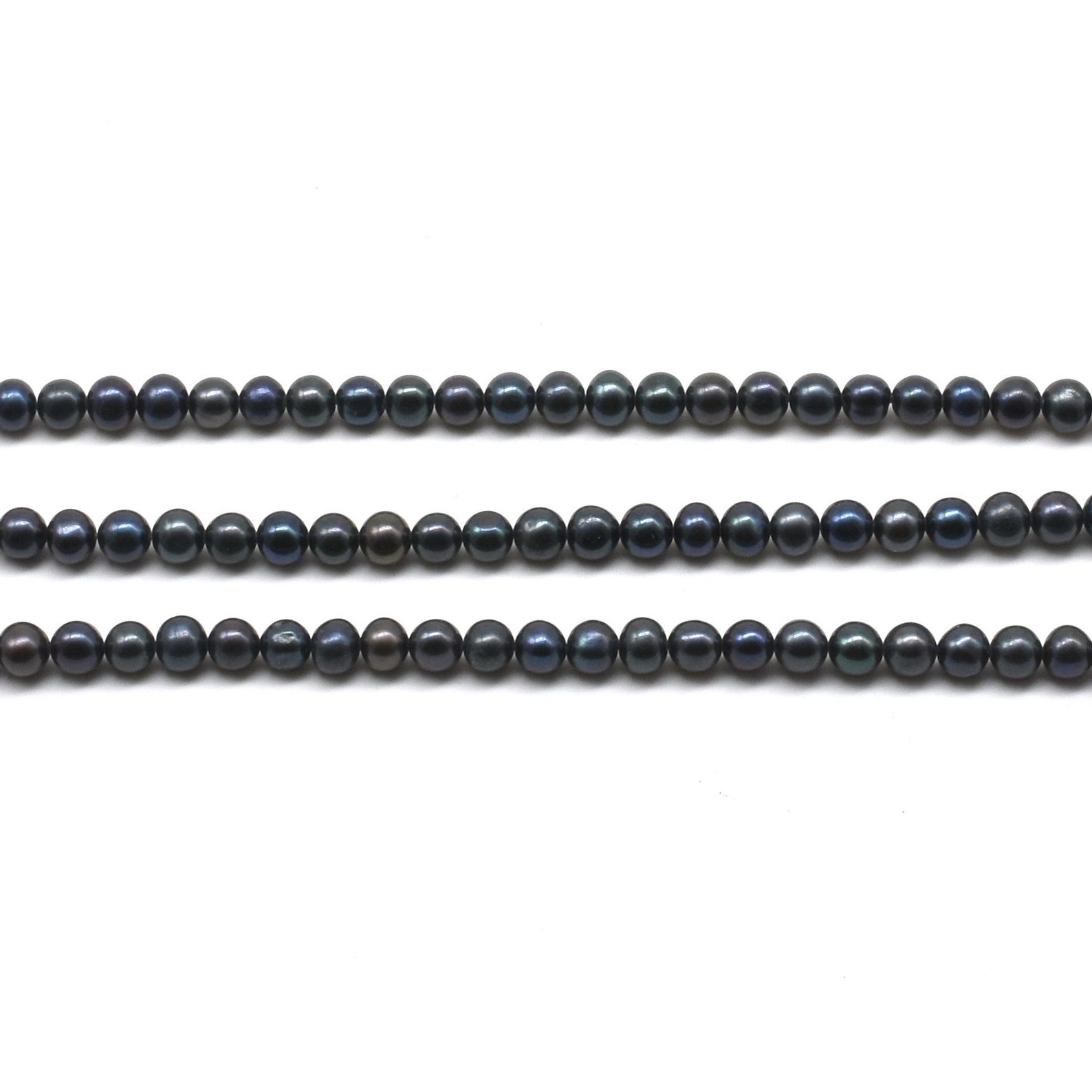 5-6mm Black Off-round Pearls, Natural Real Pearls, Freshwater Pearls ...